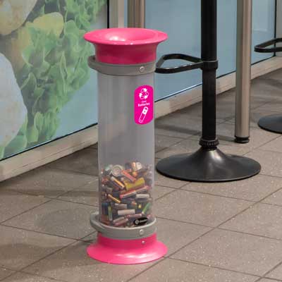 C-Thru™ 10Q Battery Collection Tube – Battery Recycling Container ...