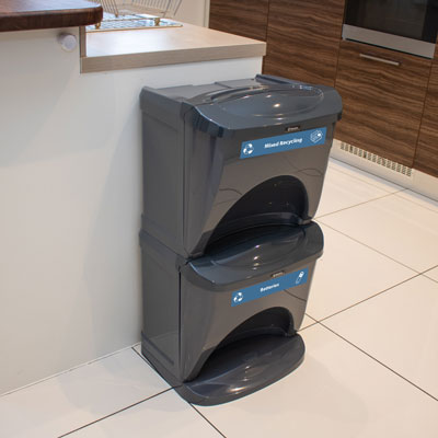 Nexus® Stack 16G - Stackable Recycle Bins with Lids - Glasdon, inc