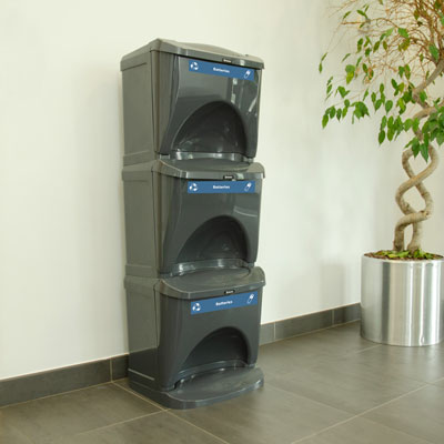 Nexus® Stack 24G - Stackable Battery Collection Container - Glasdon, inc