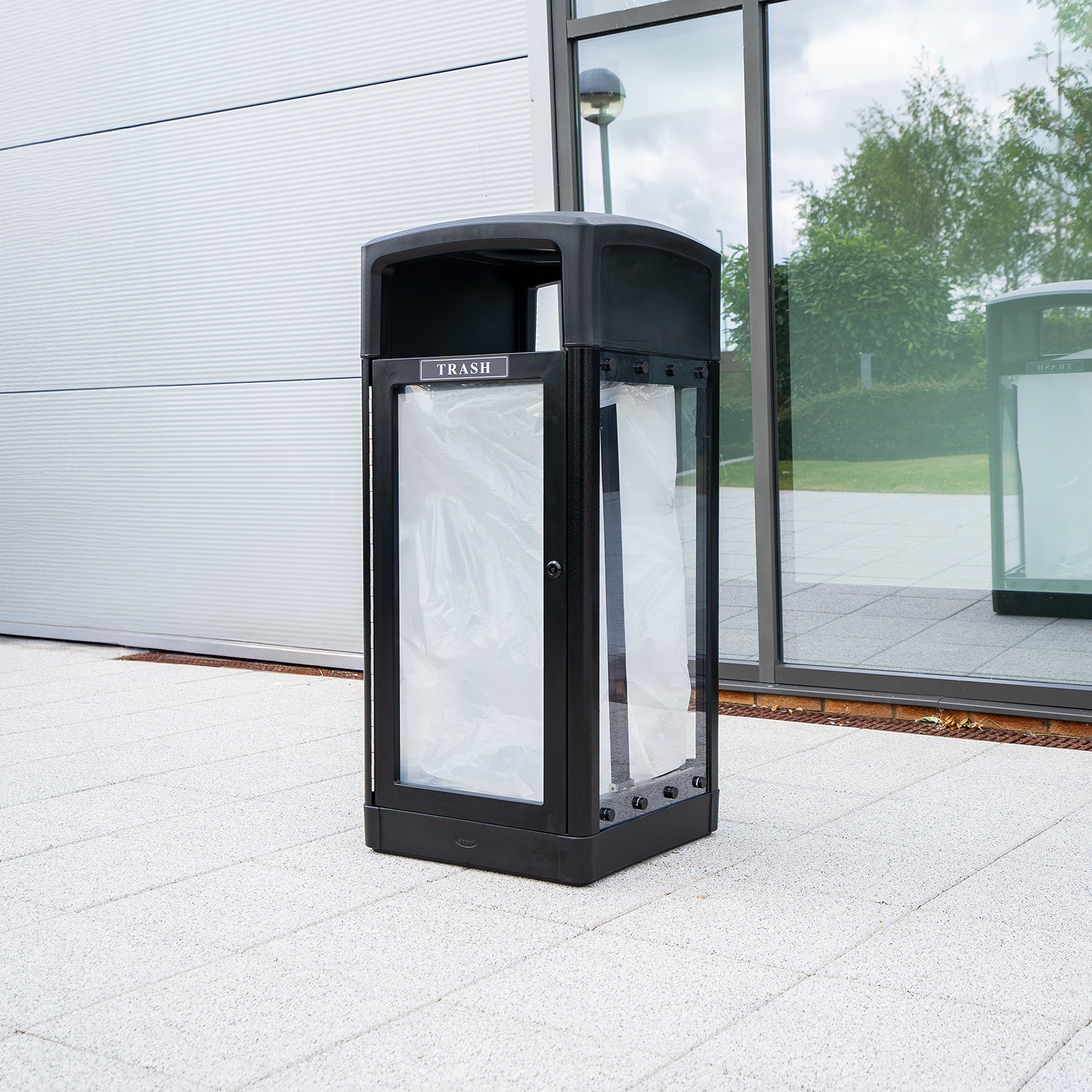 Origin™ Vision 40G Transparent Security Trash Can | Glasdon