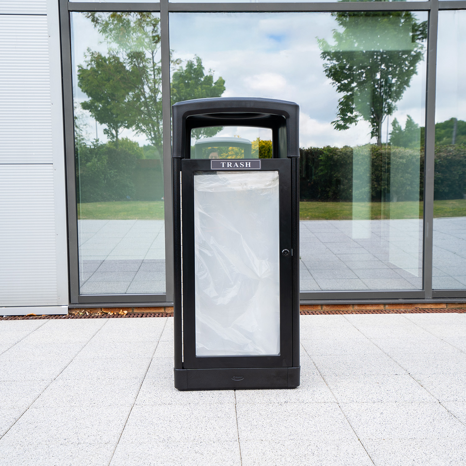 Origin™ Vision 40G Transparent Security Trash Can | Glasdon